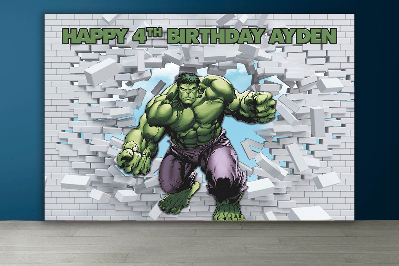 Hulk Birthday Backdrop,hulk Birthday Banner, Hulk Personalized Birthday ...