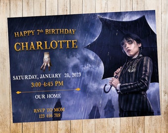 Wednesday Addams Birthday Invite - Etsy
