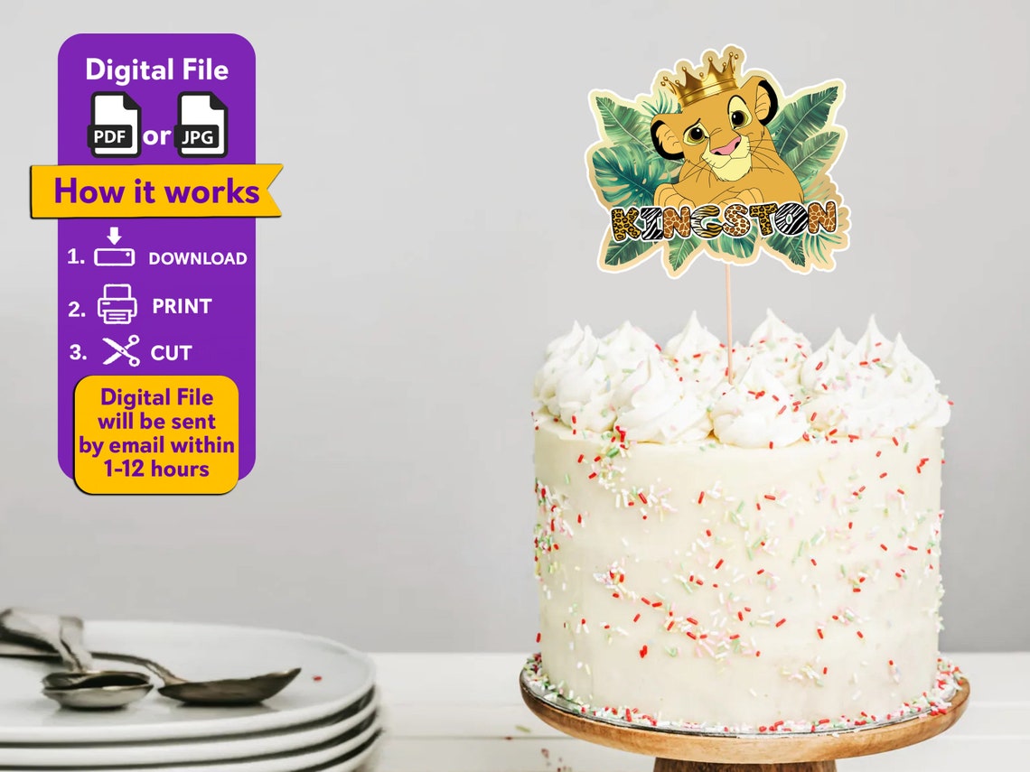 Simba Cake Topper,lion King Cake Topper, Lion King Centerpiece, Lion ...