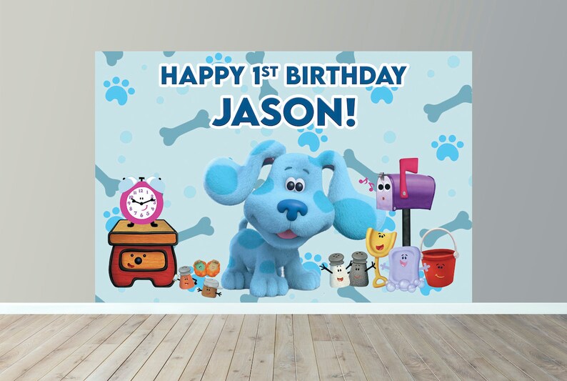 Blues Clues Birthday Backdrop, Blues Clues Personalized Birthday Banner,personalized Backdrop ...