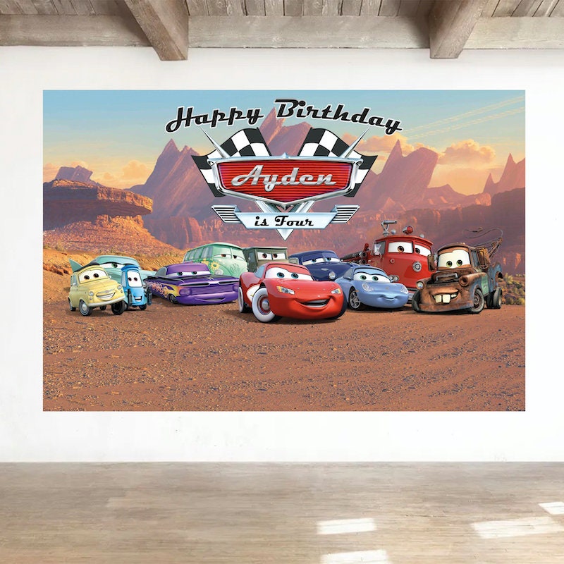 Cars Birthday Backdrop,cars Birthday Party Banner,cars Party Decoration ...