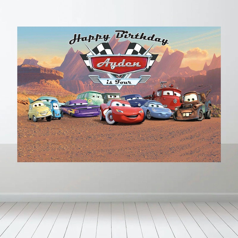 Cars Birthday Backdrop,cars Birthday Party Banner,cars Party Decoration ...