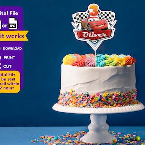 Printable Cars Cake Topper, Cars Birthday Party Cake Topper,cars ...