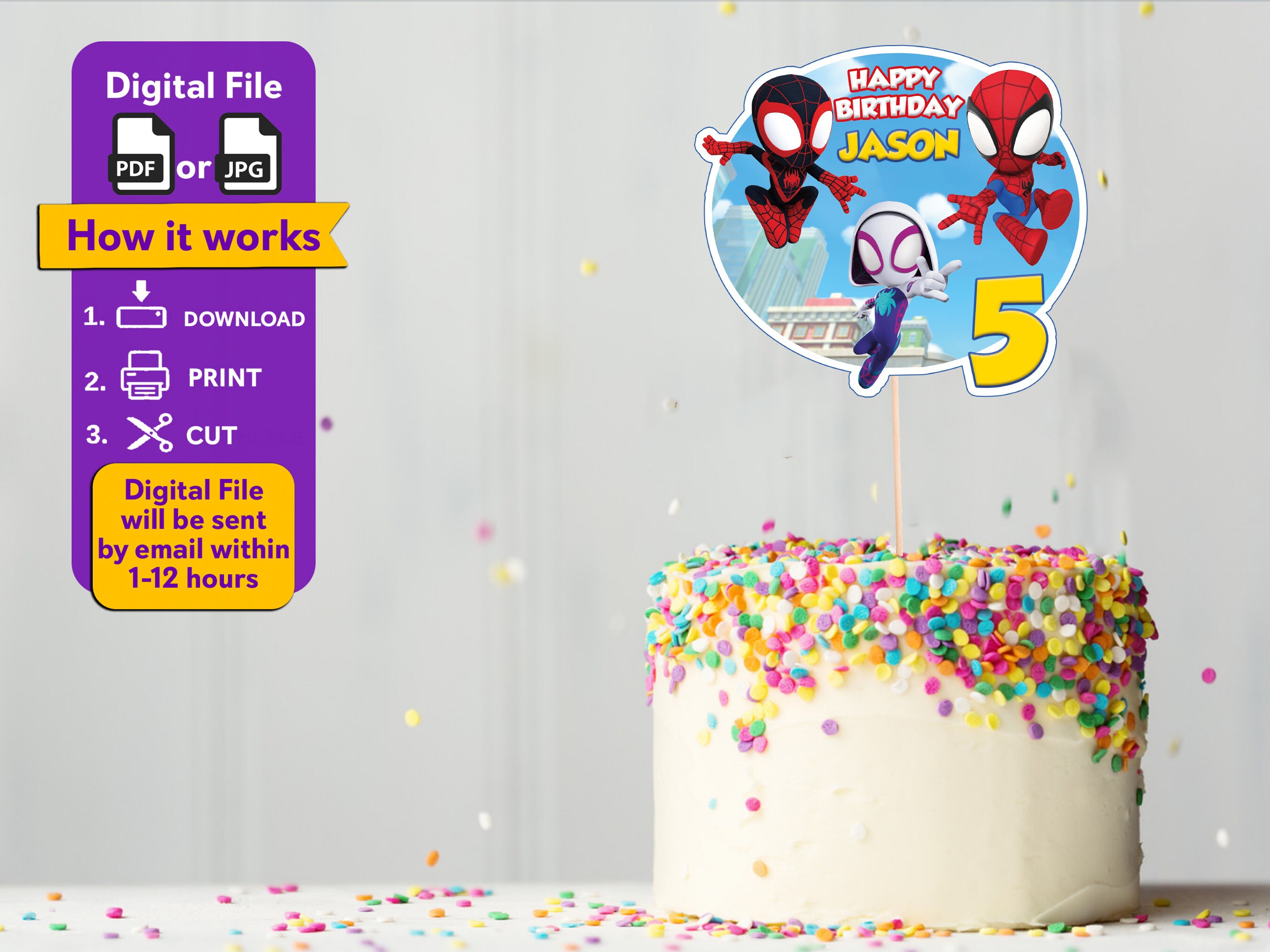 Spidey His Amazing Friends Cake Topper,spidey Cake Topper, Spidey ...