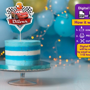 Printable Cars Cake Topper, Cars Birthday Party Cake Topper,cars ...