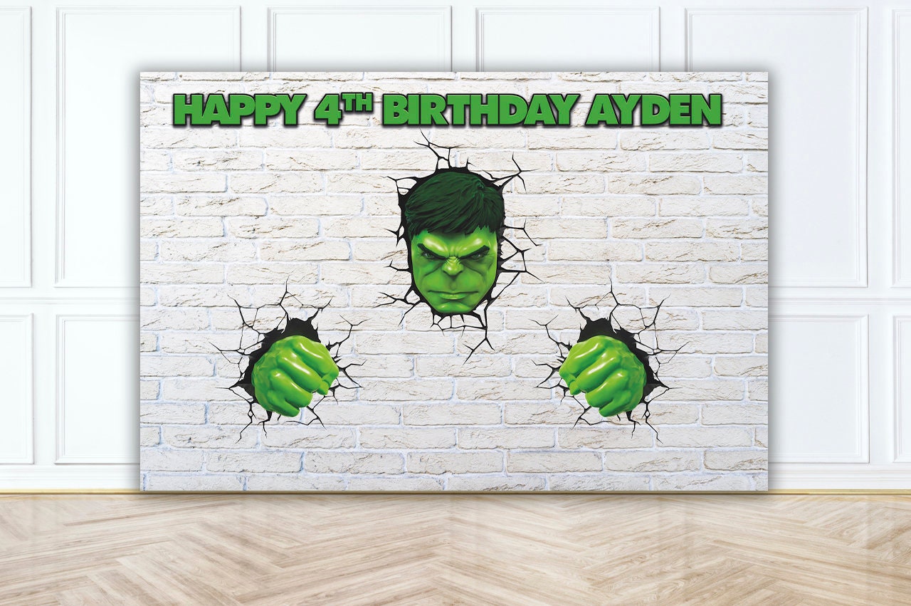 Hulk Birthday Backdrop,hulk Birthday Banner, Hulk Personalized Birthday ...