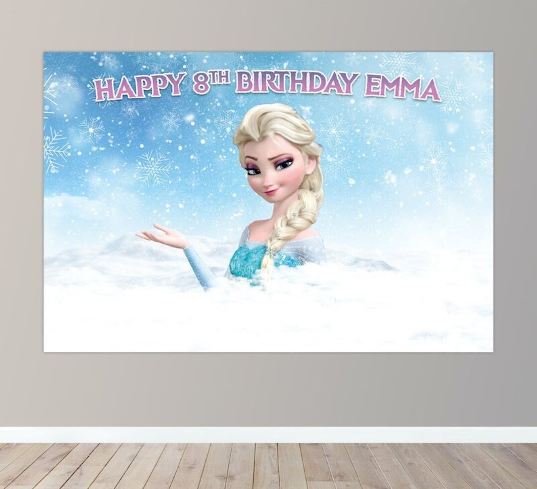 Frozen Birthday Backdrop,elsa Birthday Banner, Frozen Party Decoration ...