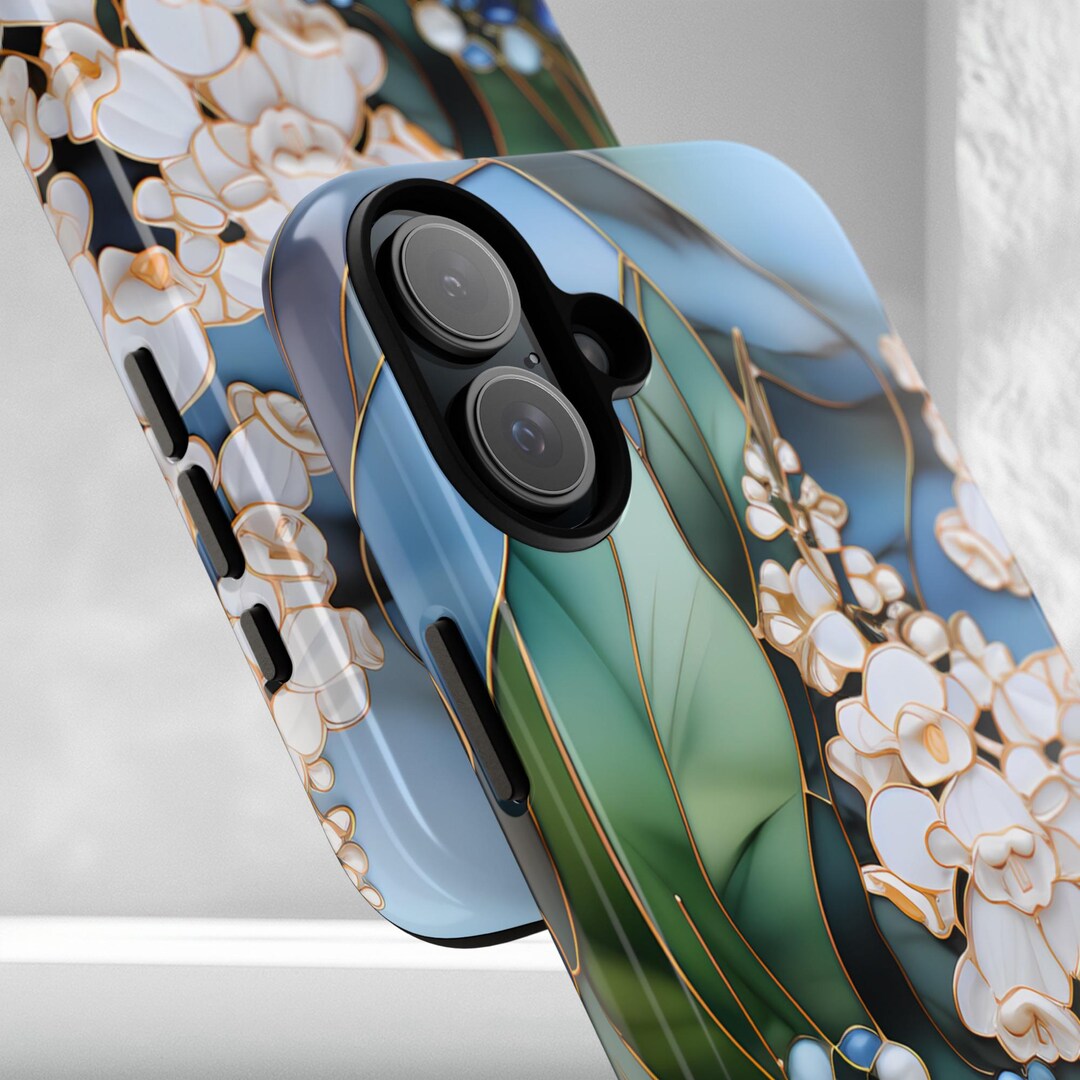 Stained Glass May Lilly Print Floral iPhone 16 Pro Case,faux Stain ...