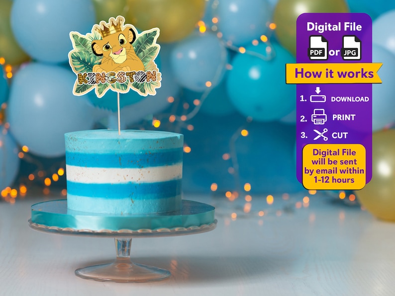 Simba Cake Topper,lion King Cake Topper, Lion King Centerpiece, Lion ...