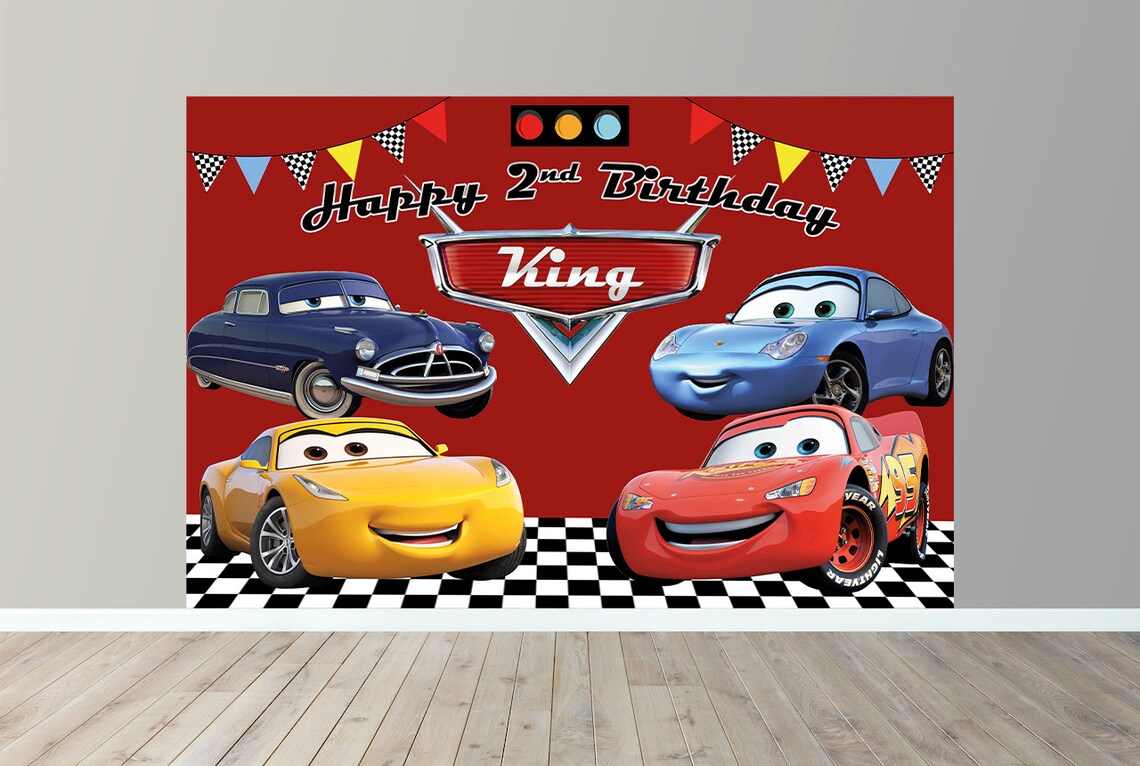 Cars Birthday Backdrop,cars Birthday Party Banner,cars Party Decoration ...