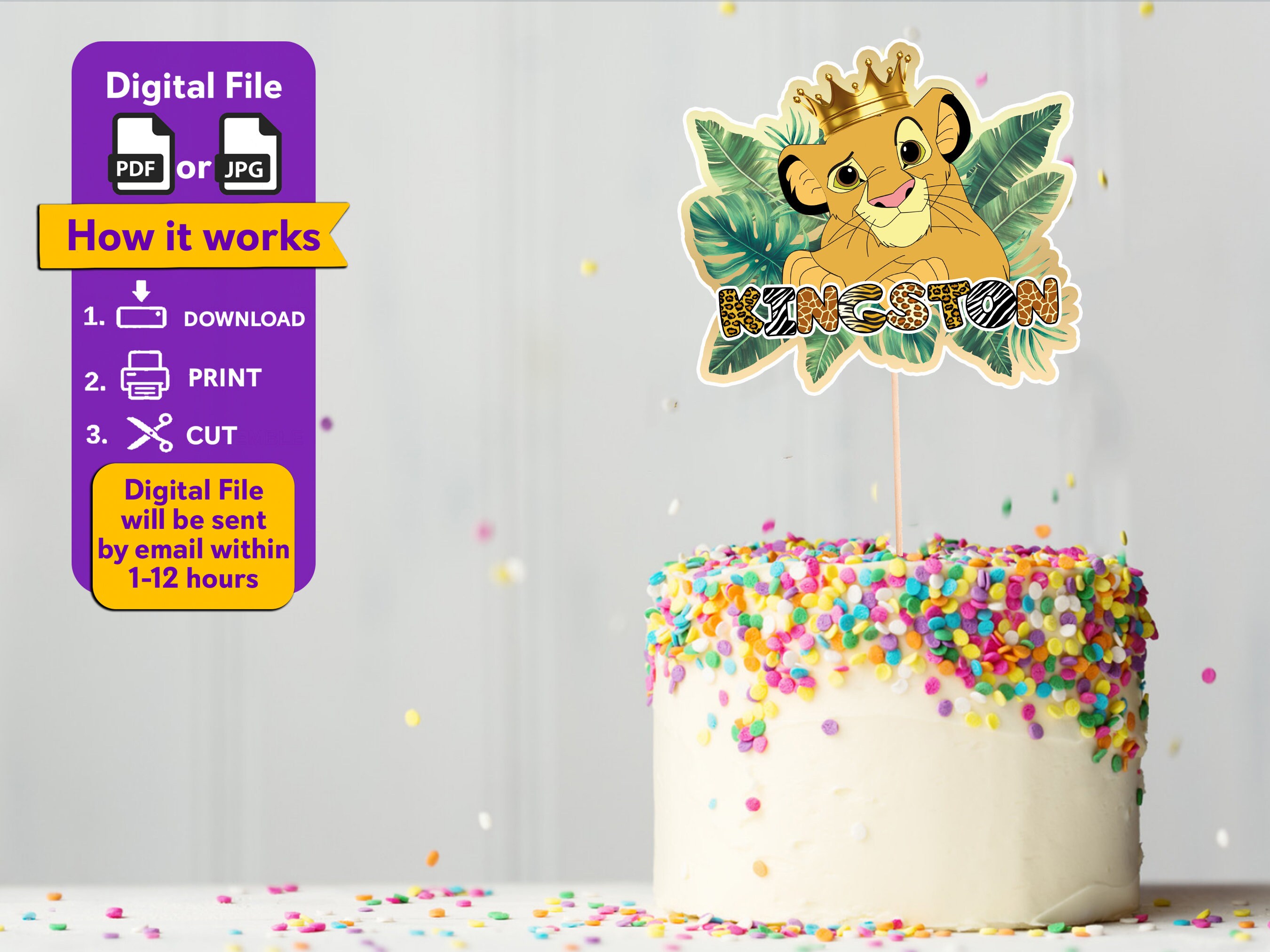 Simba Cake Topper,lion King Cake Topper, Lion King Centerpiece, Lion ...