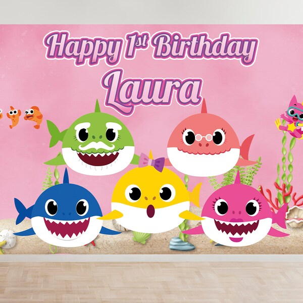Baby Shark Backdrop - Etsy