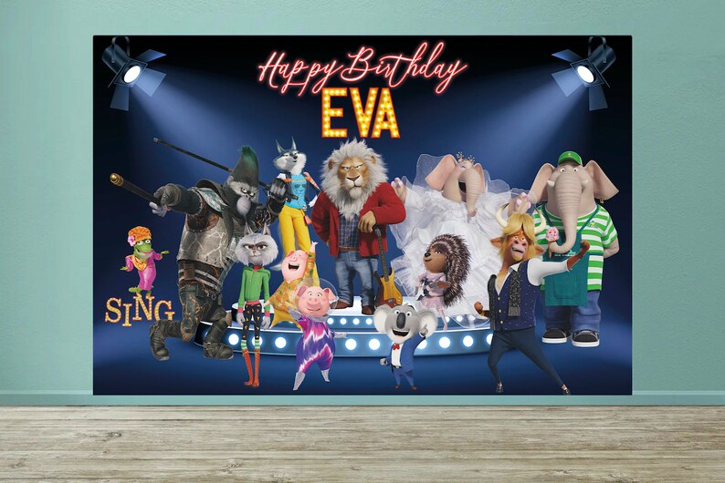 Sing Printable Custom Backdrop,sing Personalized Banner,sing Custom ...