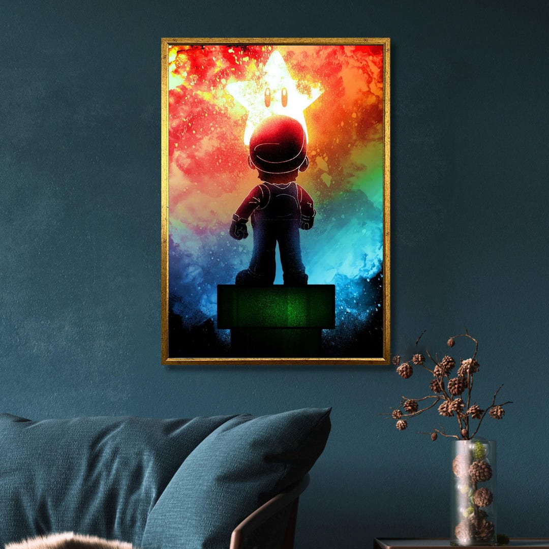 Mario "star", Mario Canvas, Mario Art - Etsy