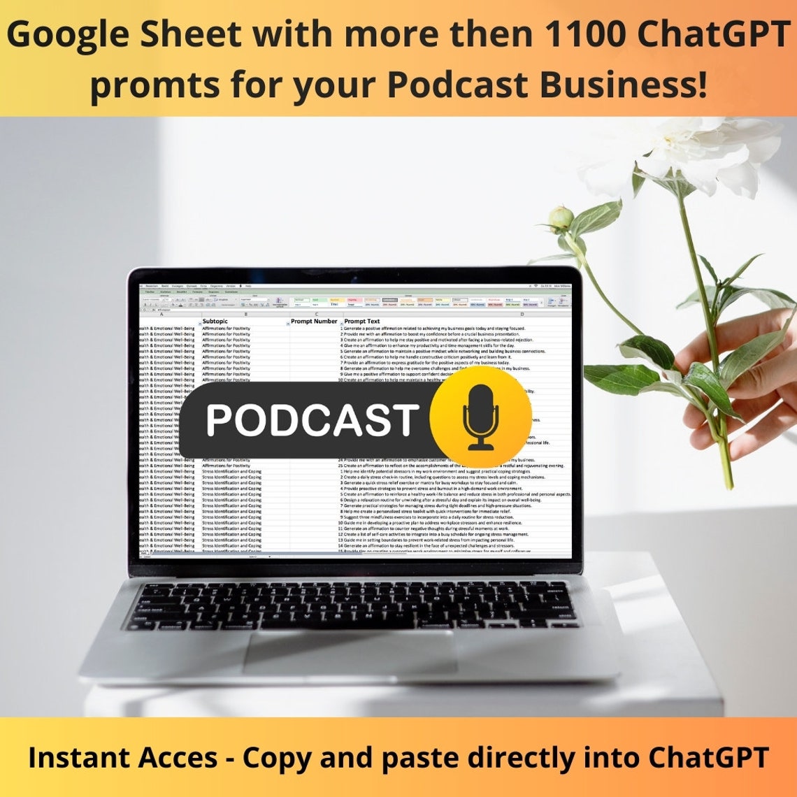 Chatgpt Prompts for Podcasting Success Podcast Planning Branding SEO ...