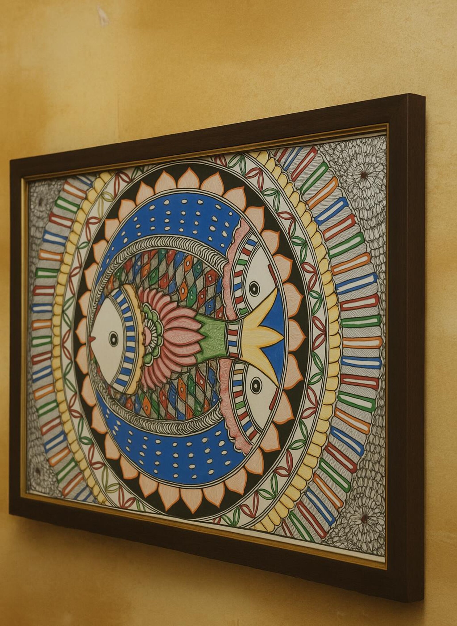 Madhubani Painting Matsya Chakra (sanskrit for Fish Wheel/circle) - Etsy