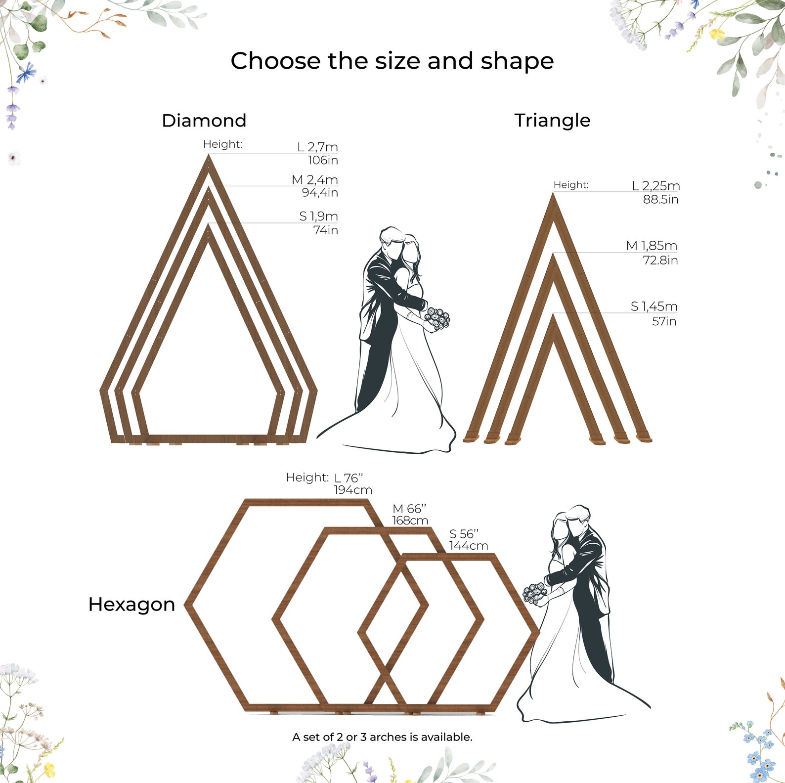 Triangle Wedding Arch: Rustic Arbor Decor, Outdoor Backdrop - Etsy