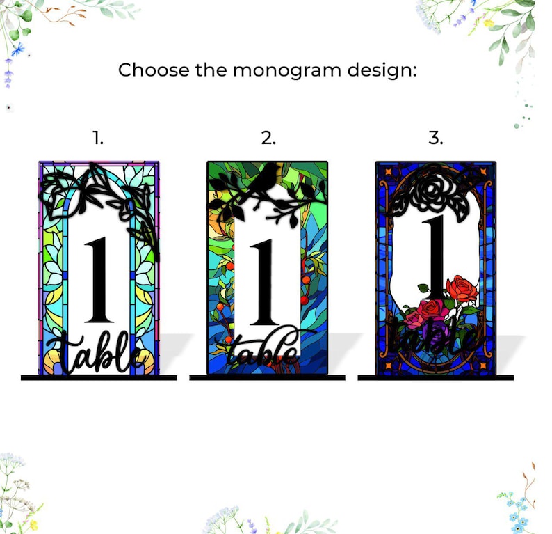 Stained Glass Style Table Numbers: Acrylic Medieval Wedding Decor - Etsy
