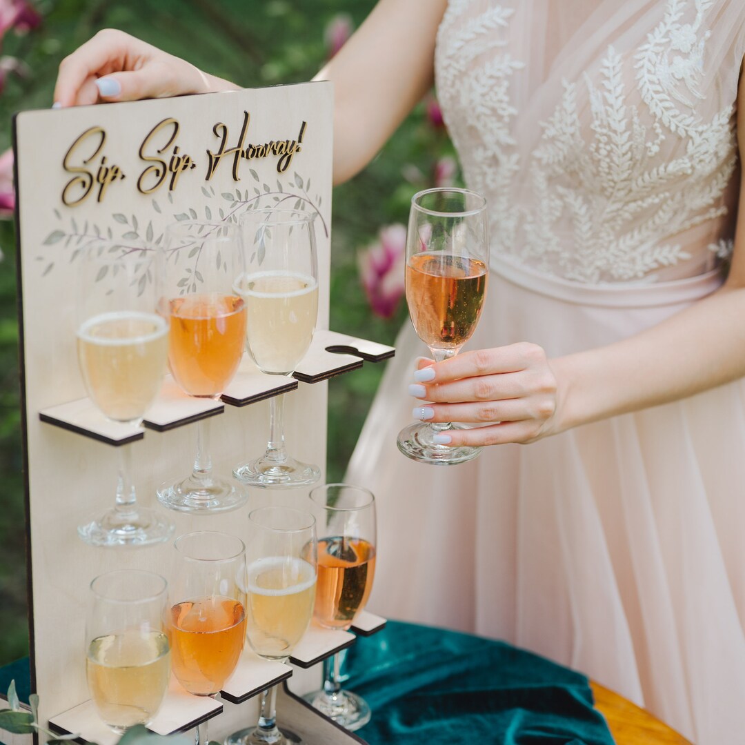 Champagne Wall Stand for Wedding Reception, Bridal Shower Party Decor ...