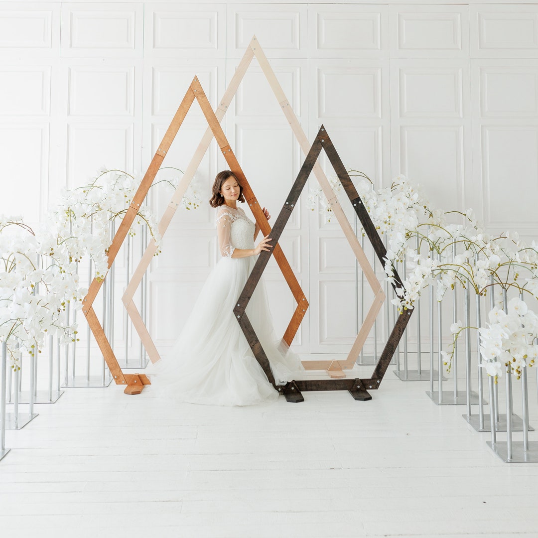 Wedding Arch Diamond-shaped, Set of 3 Arches, Wedding Ceremony Arbor ...