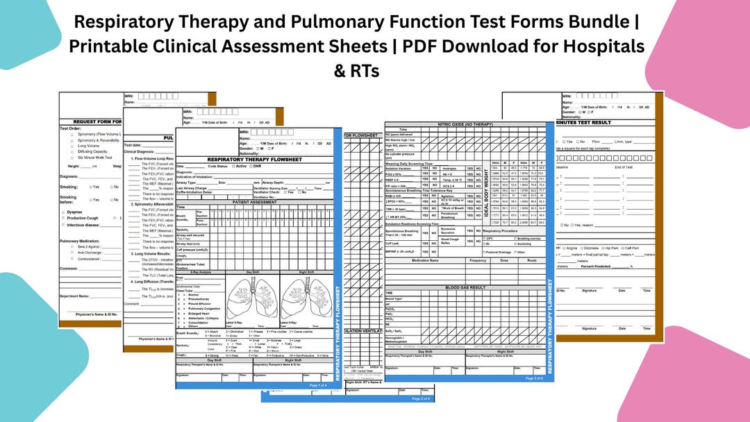 Respiratory Therapy Forms Bundle: Clinical Assessment Sheets (PDF ...