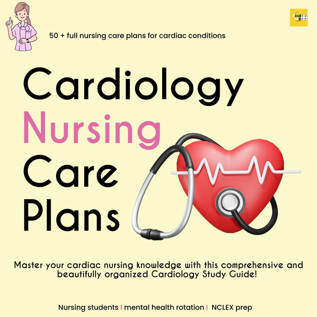 Cardiology Nursing Care Plans: NCLEX Study Guide (printable PDF) - Etsy