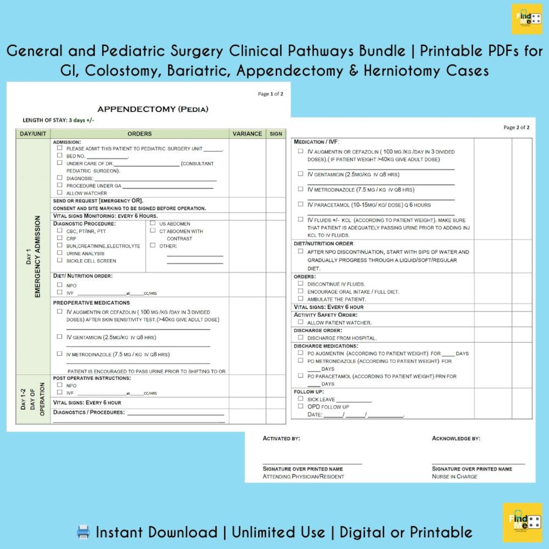 Pediatric General Surgery Clinical Pathways Bundle: GI, Bariatric ...