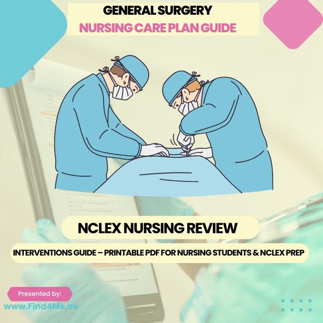 General Surgery Nursing Care Plans | Printable Med-surg Nursing School ...