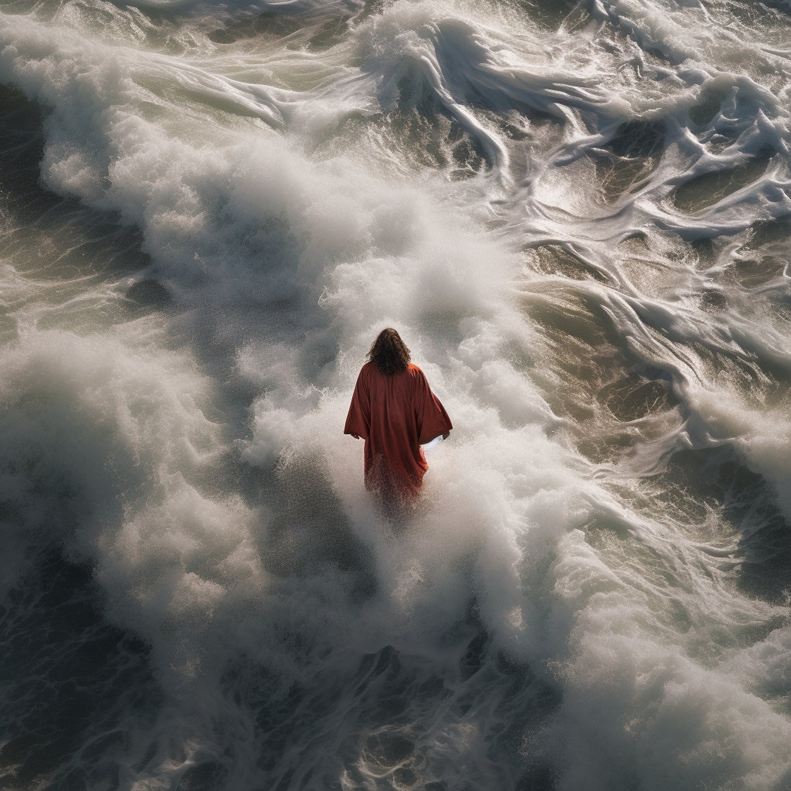 Jesus Walking on Water Digital Image, Fine Art Portrait Digital ...