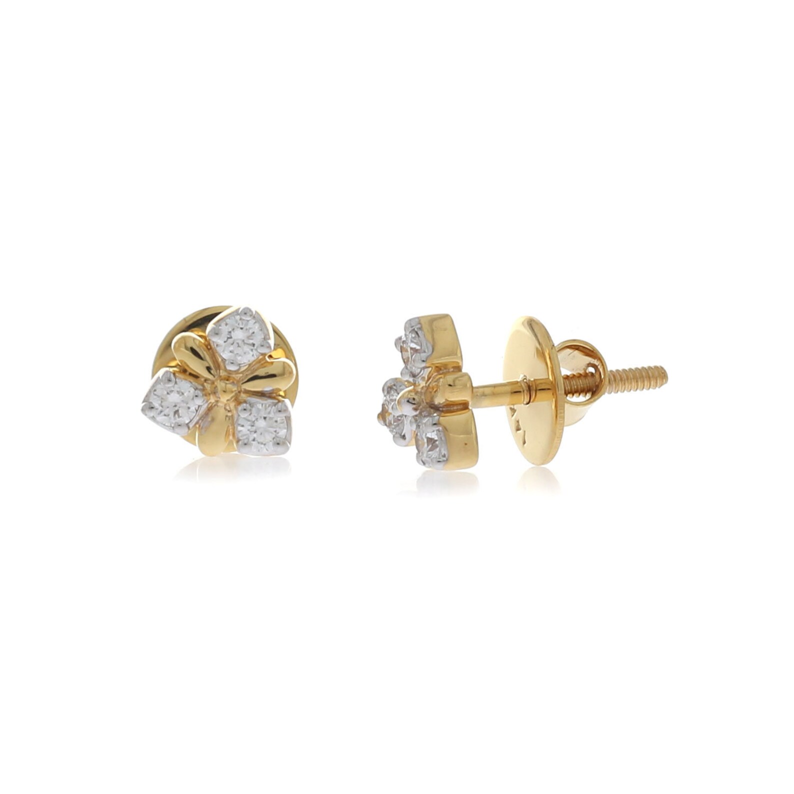 Daily Wear Brilliant Round Cut Lab Grown Diamond Studs, 14K Yellow Gold Earring, Perfect for ...