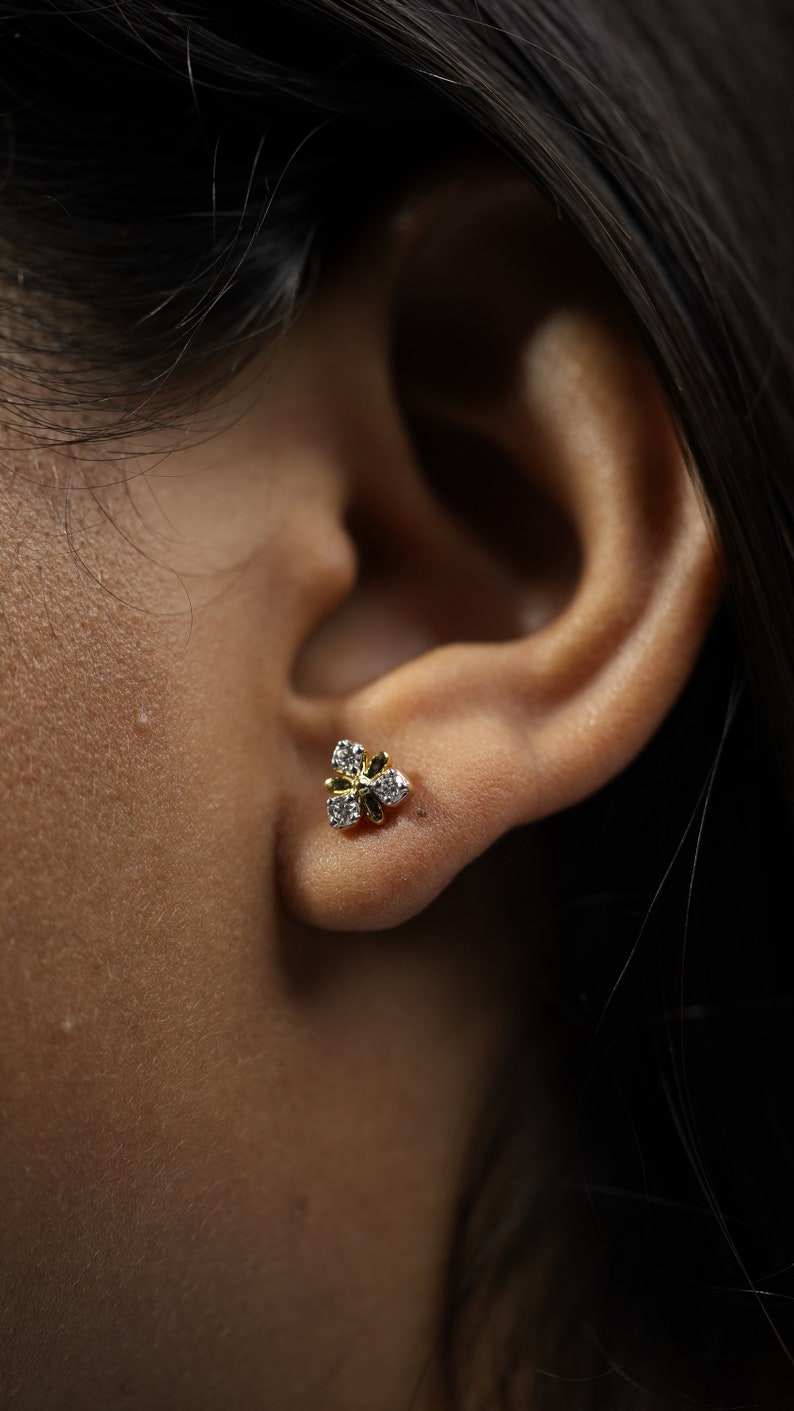 Daily Wear Brilliant Round Cut Lab Grown Diamond Studs, 14K Yellow Gold Earring, Perfect for ...