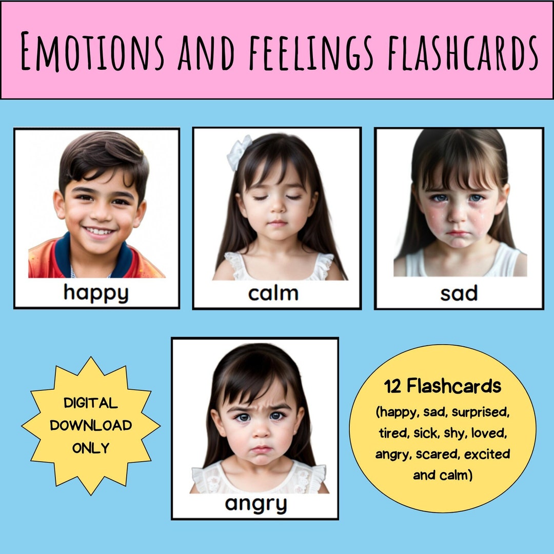 Emotions and Feelings Printable Flashcards: Nurturing Emotional ...