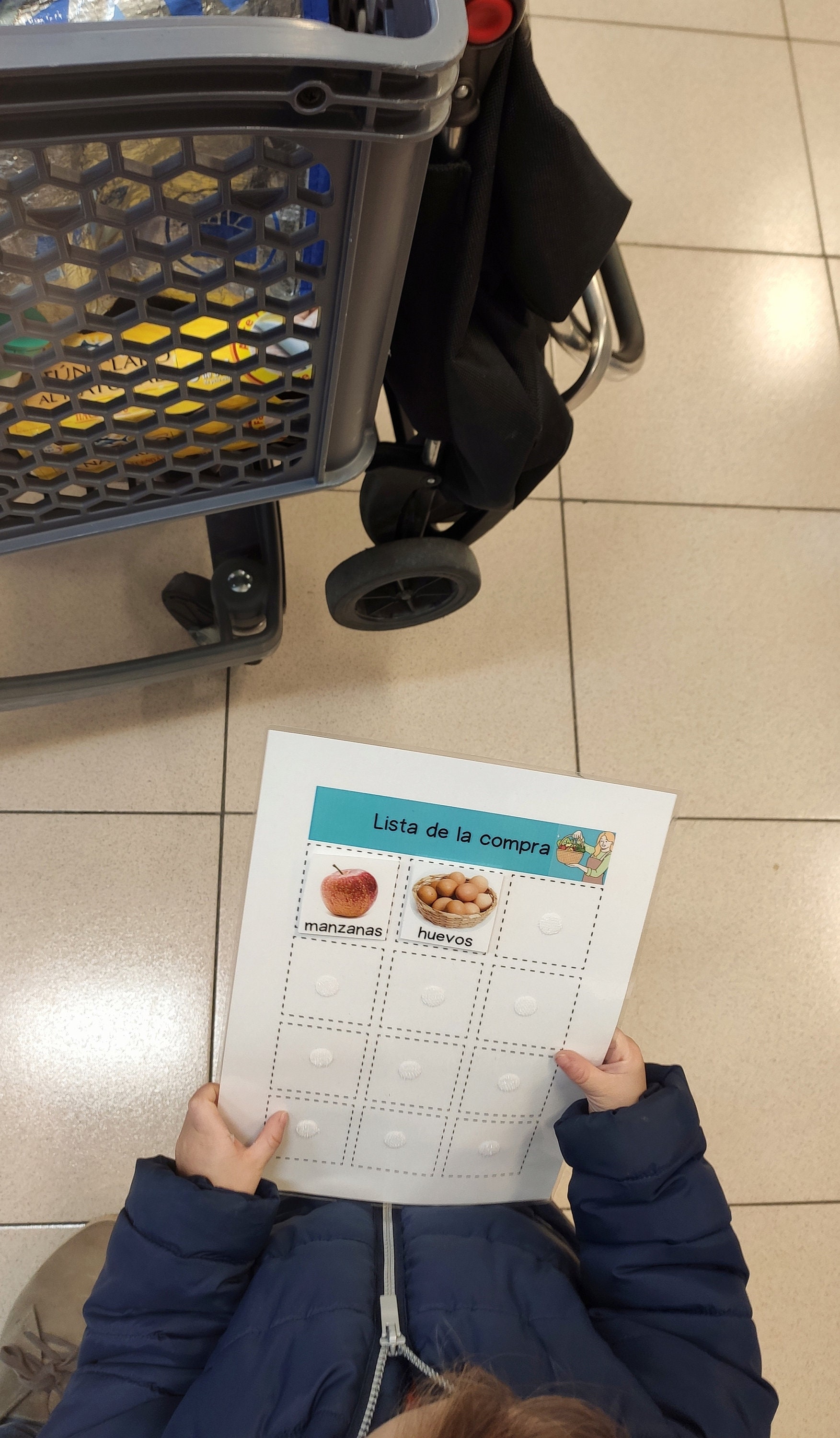 Printable Shopping List for Kids, English and Spanish, Educational ...