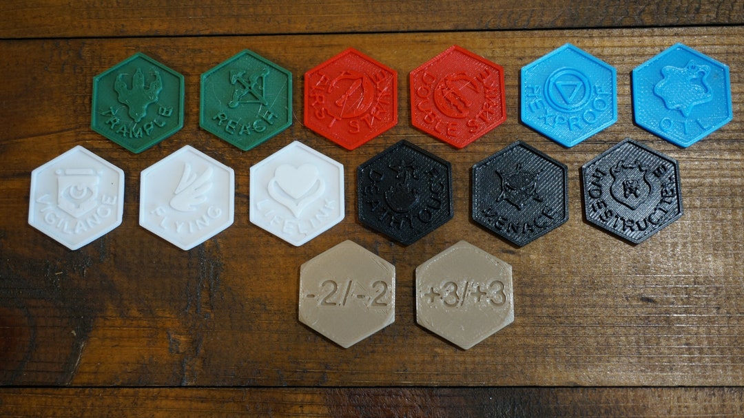 Set of 14 Mtg Ability Counters / Tokens 26 Mm Hexagon Markers - Etsy