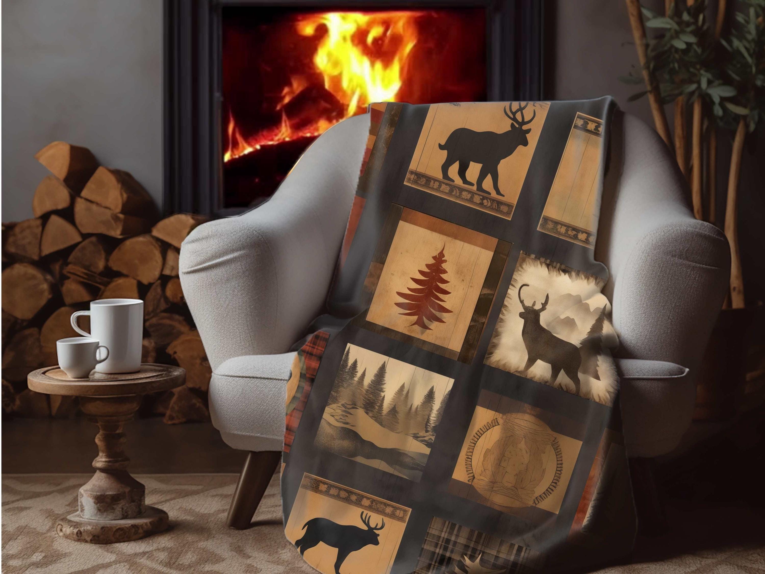 Sherpa Blanket: Rustic Woods Cabin Design - Soft and Warm - Etsy
