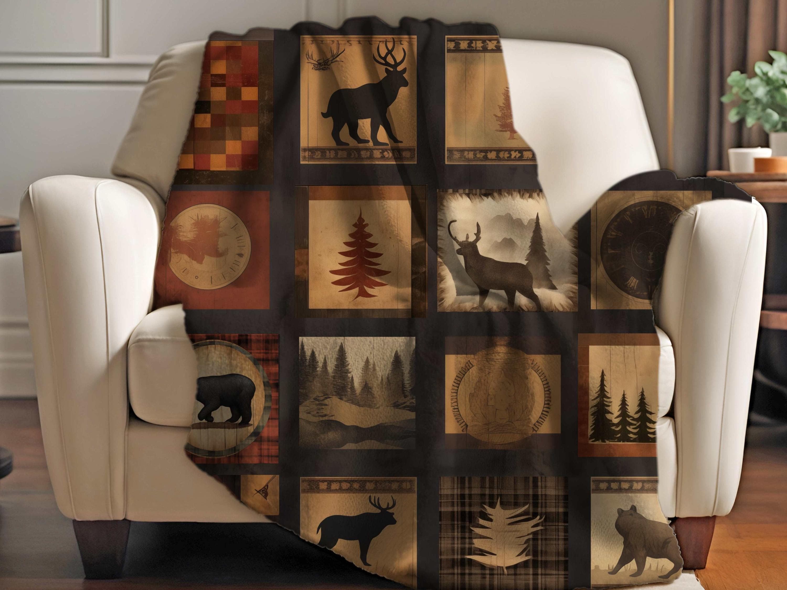 Sherpa Blanket: Rustic Woods Cabin Design - Soft and Warm - Etsy