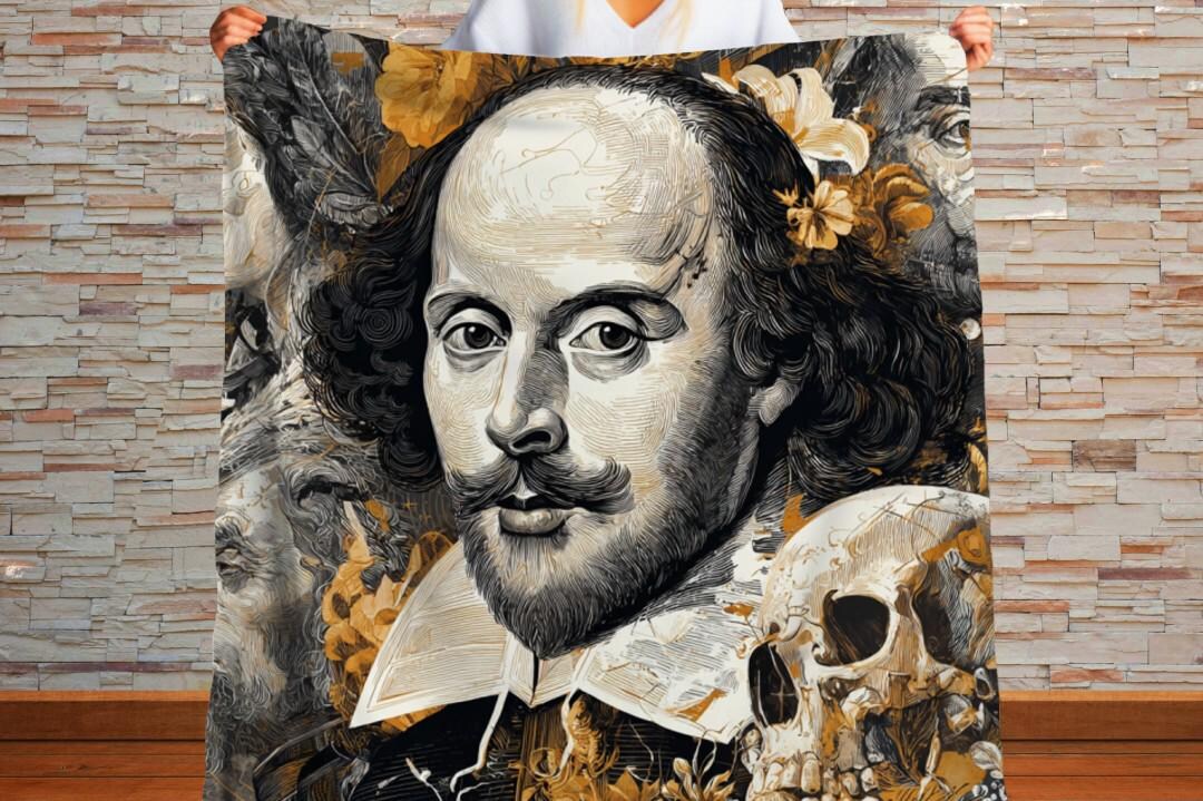 William Shakespeare Gothic Collage Sherpa Throw Blanket - Etsy