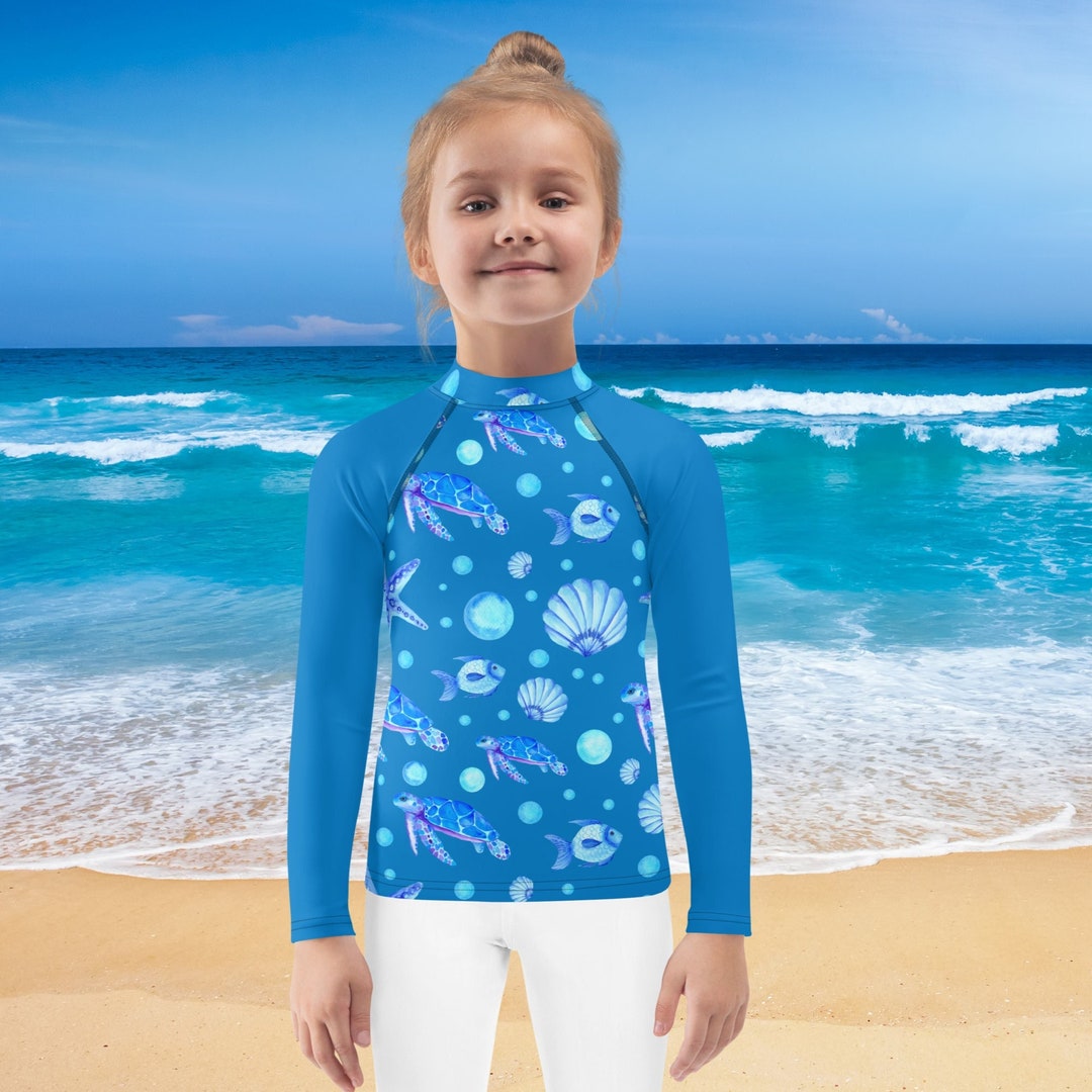 Kids Rash Guard Shirt,toddler Sun Shirts, Family Match Beachwear,upf 50 ...