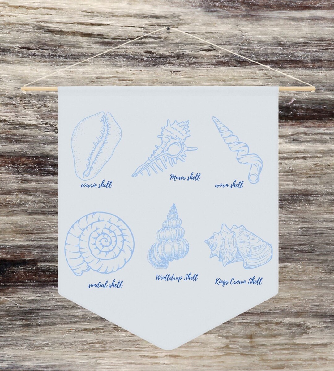 Seashell Wall Art, Coastal Pennant, Coastal Cowgirl Aesthetic, Beach ...