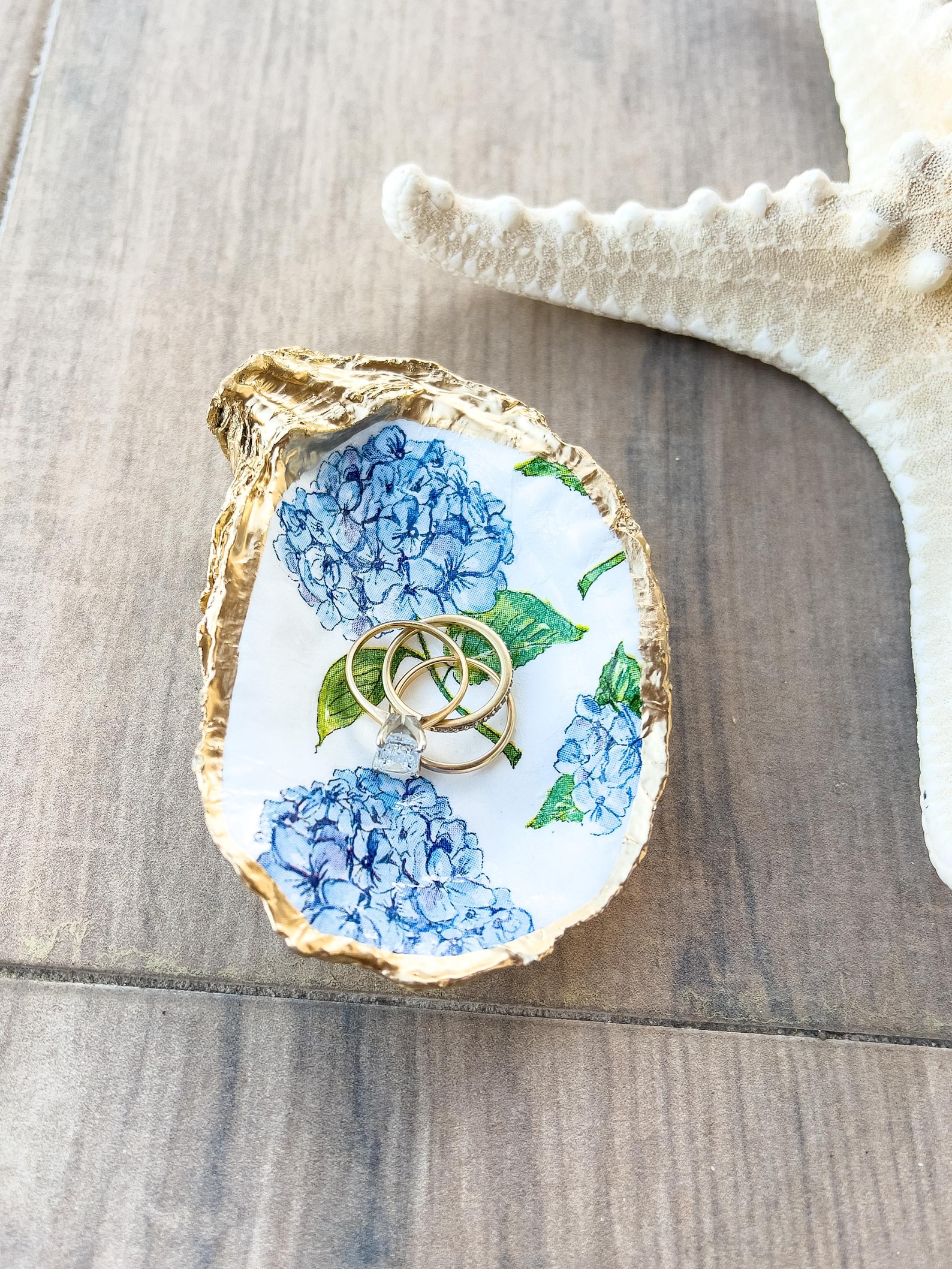 Nantucket - Hand Made Oyster Shell Ring Dish or Trinket Dish. Newlywed ...