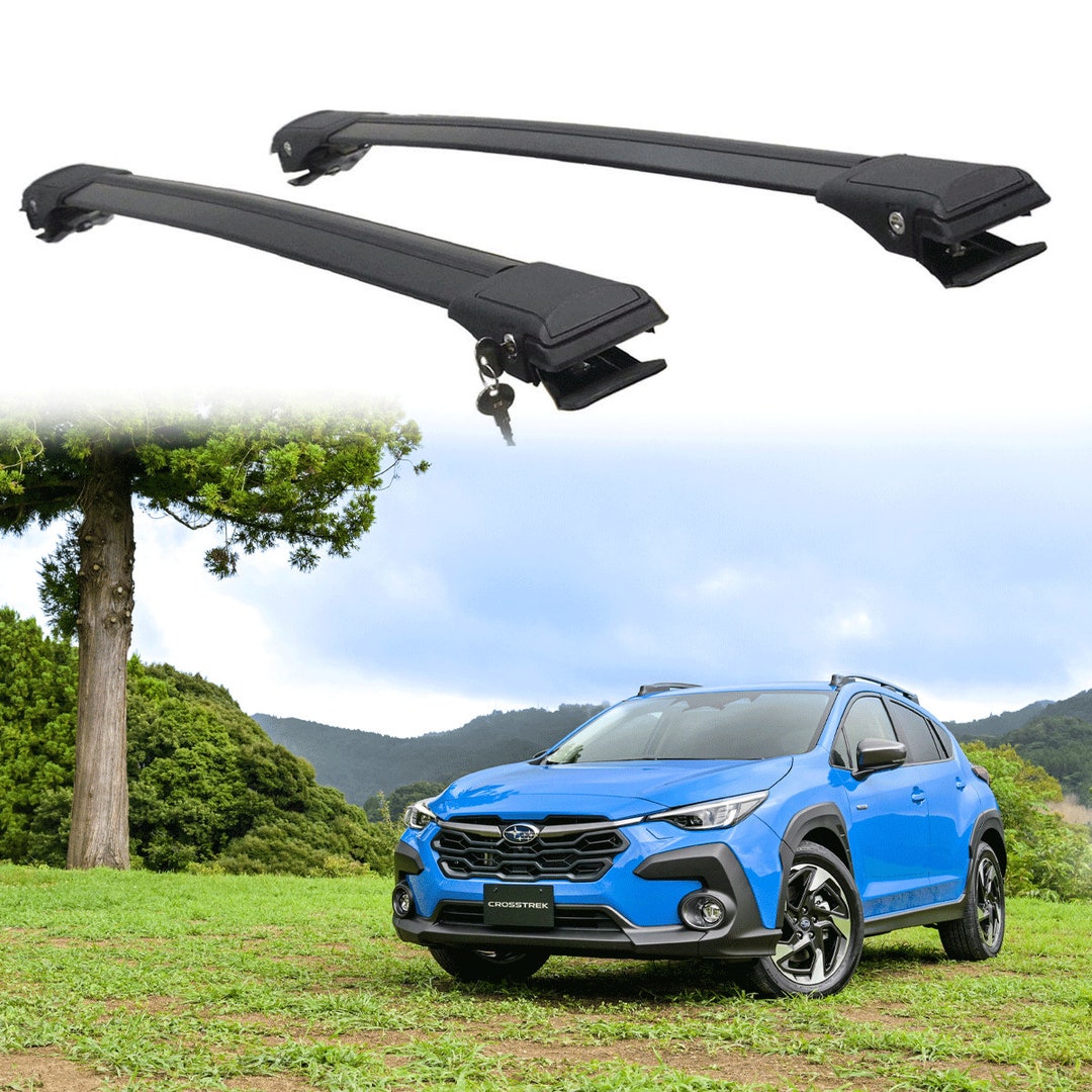 To Fits Subaru XV Crosstrek 2018-2024 Roof Rack Cross Bars Rails Black ...