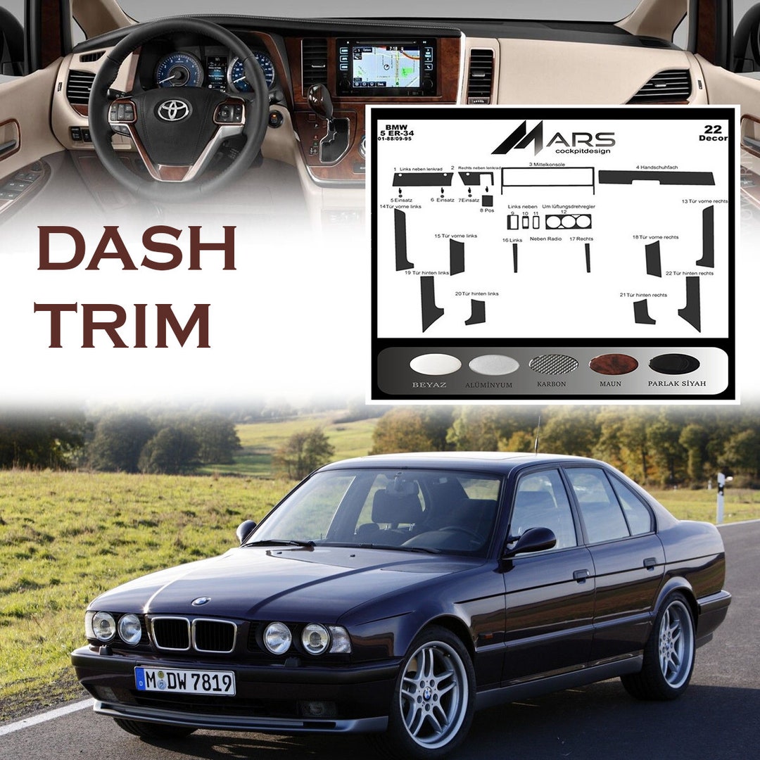 To Fits BMW 5 Series E34 1988-1995 Interior Dash Trim Kit 3M 3D 20 ...