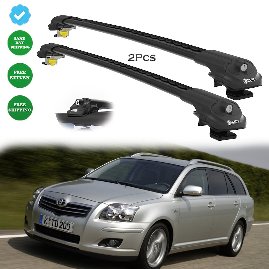 Toyota AVENSIS T250 2003-2008 Roof Rack Cross Bars Rails Black 2pcs ...