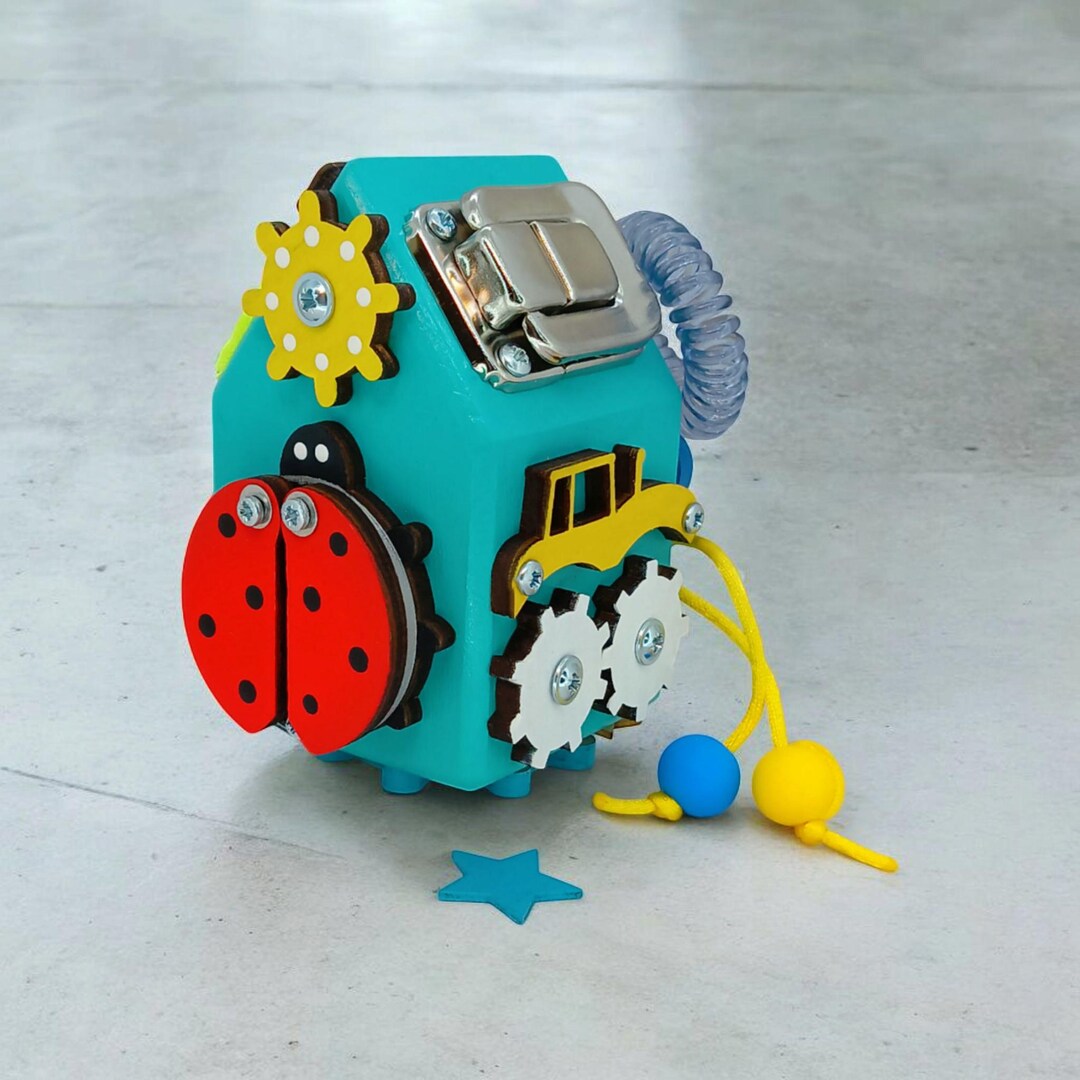 Wooden Ladybug Busy Cube, Toddler Activity Toy - Etsy