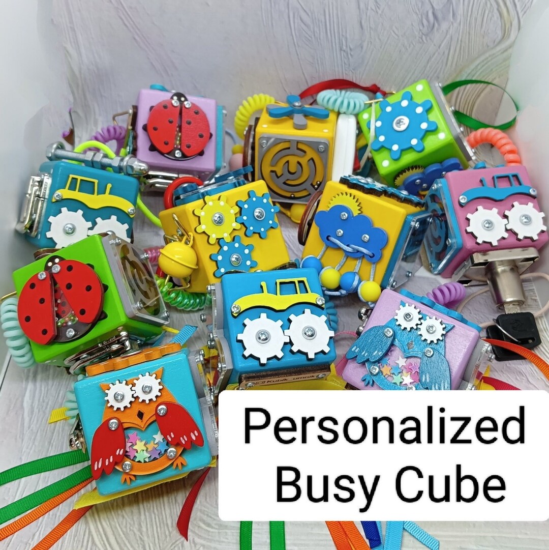 Activity Cube for Traveling, Wooden Busy Cube Small, Busy Board 1 Year ...