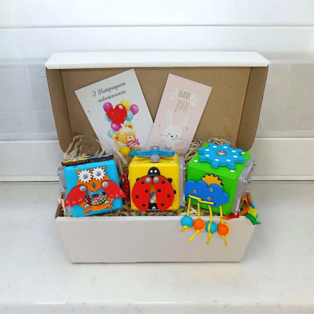 Travel Activity Set, Baby Wooden Busy Cube SET, Busy Board Toddler, Set ...