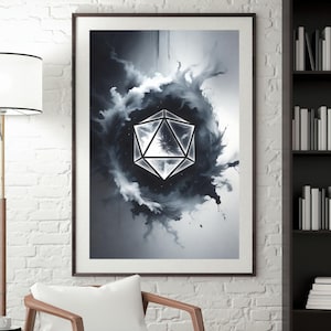 Dnd Dice Poster – Dungeons and Dragons Art Print Dnd Gift D20 Prints ...