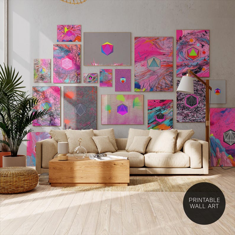 Dnd Dice Wall Art Printable Poster - Abstract Expressionism Dungeons ...