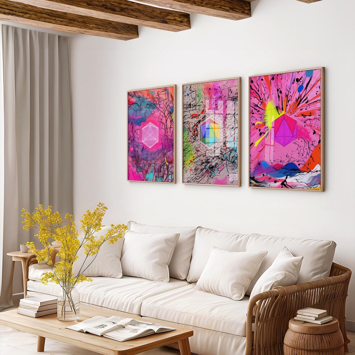 Dnd Dice Wall Art Printable Poster - Abstract Expressionism Dungeons ...