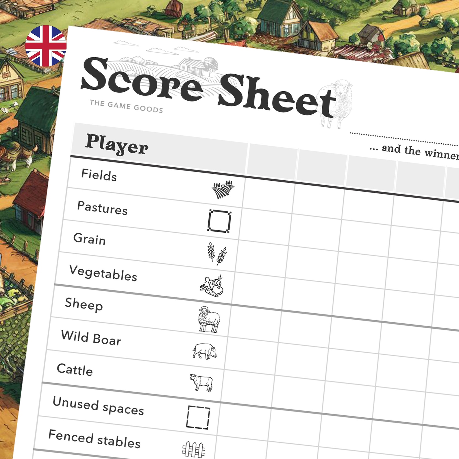 Agricola Score Sheet English Score Pad Agricola Printable Scoring Sheet ...